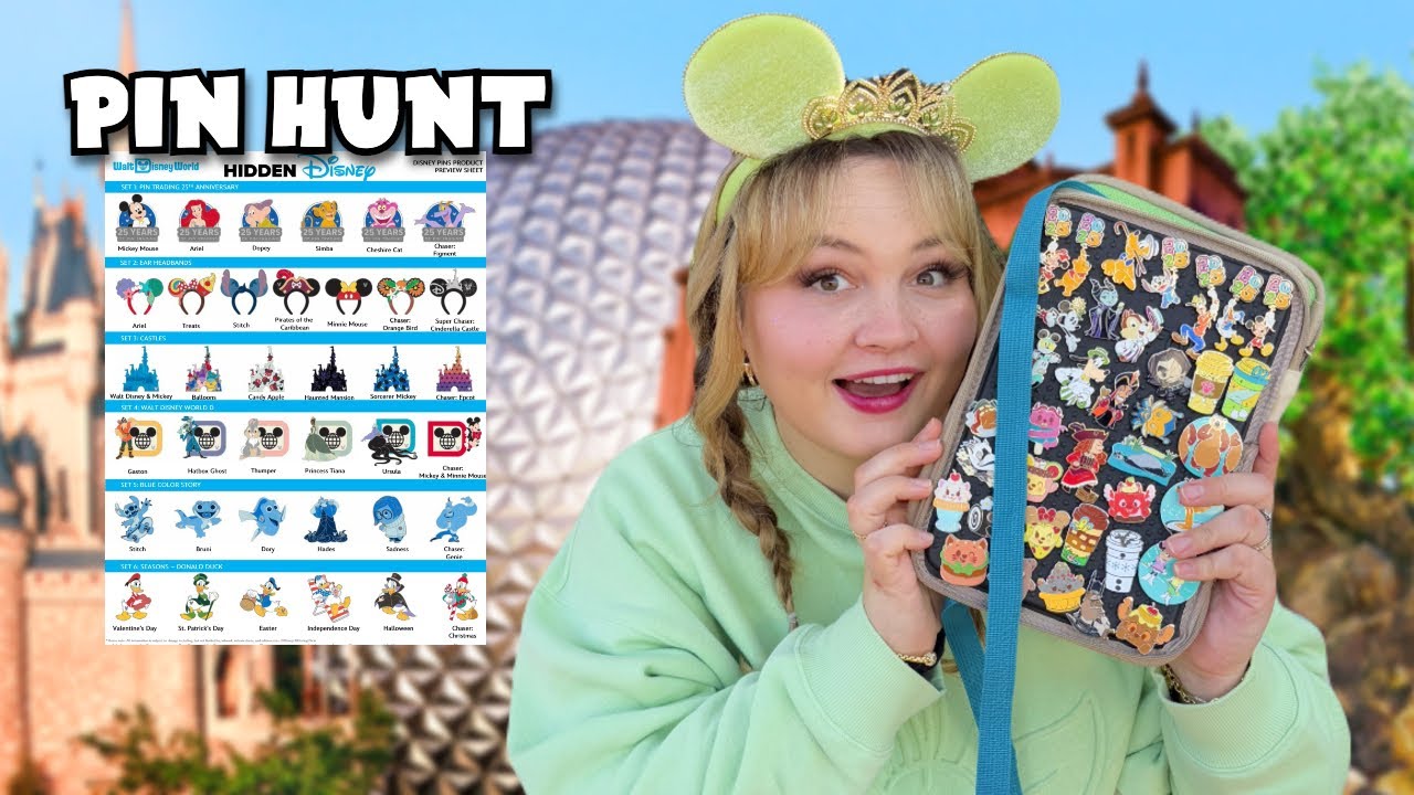 Hidden Mickey Pin HUNT | NEW 2025 Hidden Disney Release Day Park Hopping!!