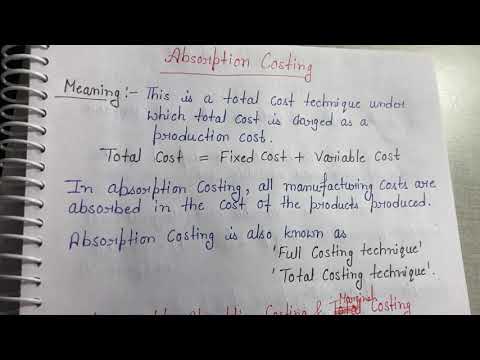 Absorption Costing || Difference between Absorption costing and Marginal Costing