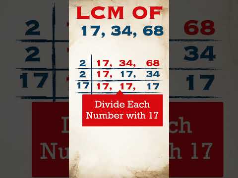 LCM of 17, 34, 68 / #shorts / #short / #viral / #trending / #lcm