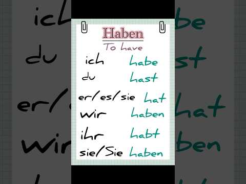 German Verb ‘Haben’– Learn the Conjugation in Seconds!🇩🇪