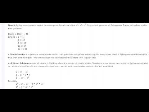 110) generate all Pythagorean Triples with values smaller than given limit in PYTHON