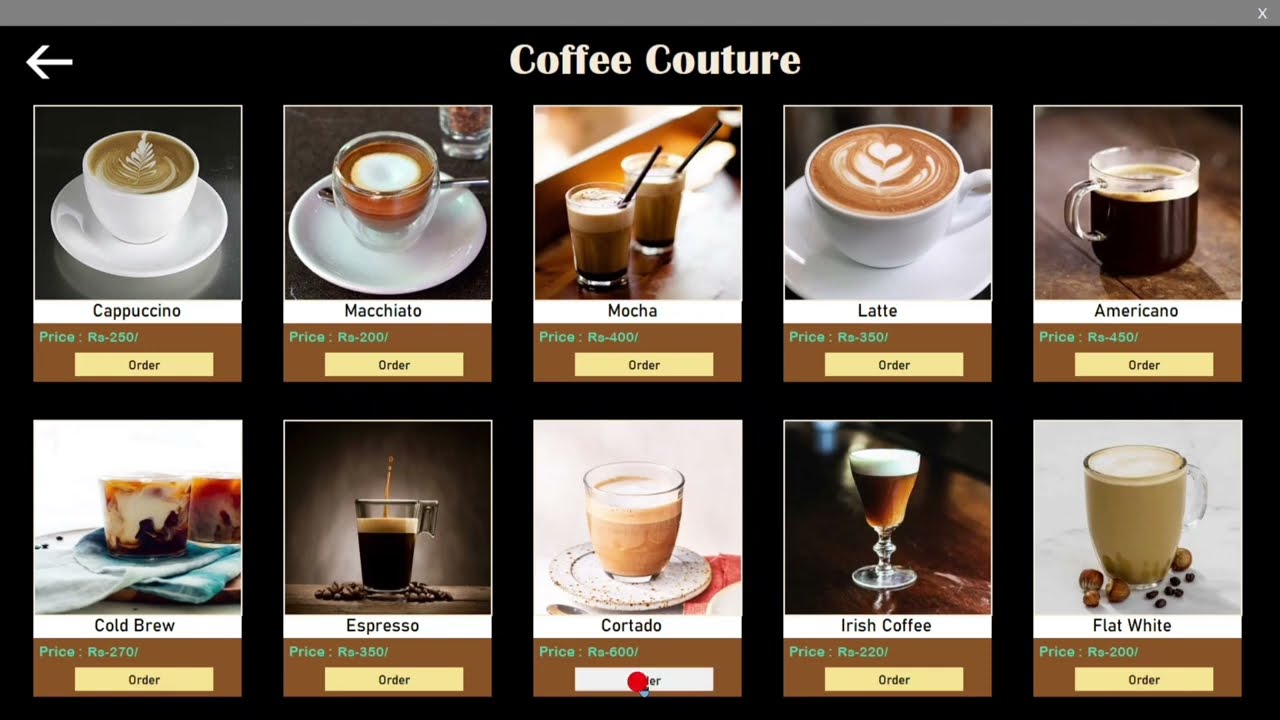 Tkinter Python | Group Project | Cafe Management System | Coffee Courture☕☕