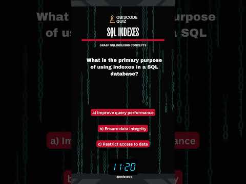 What is the primary purpose of using indexes in a SQL database? #shorts #database #shorts