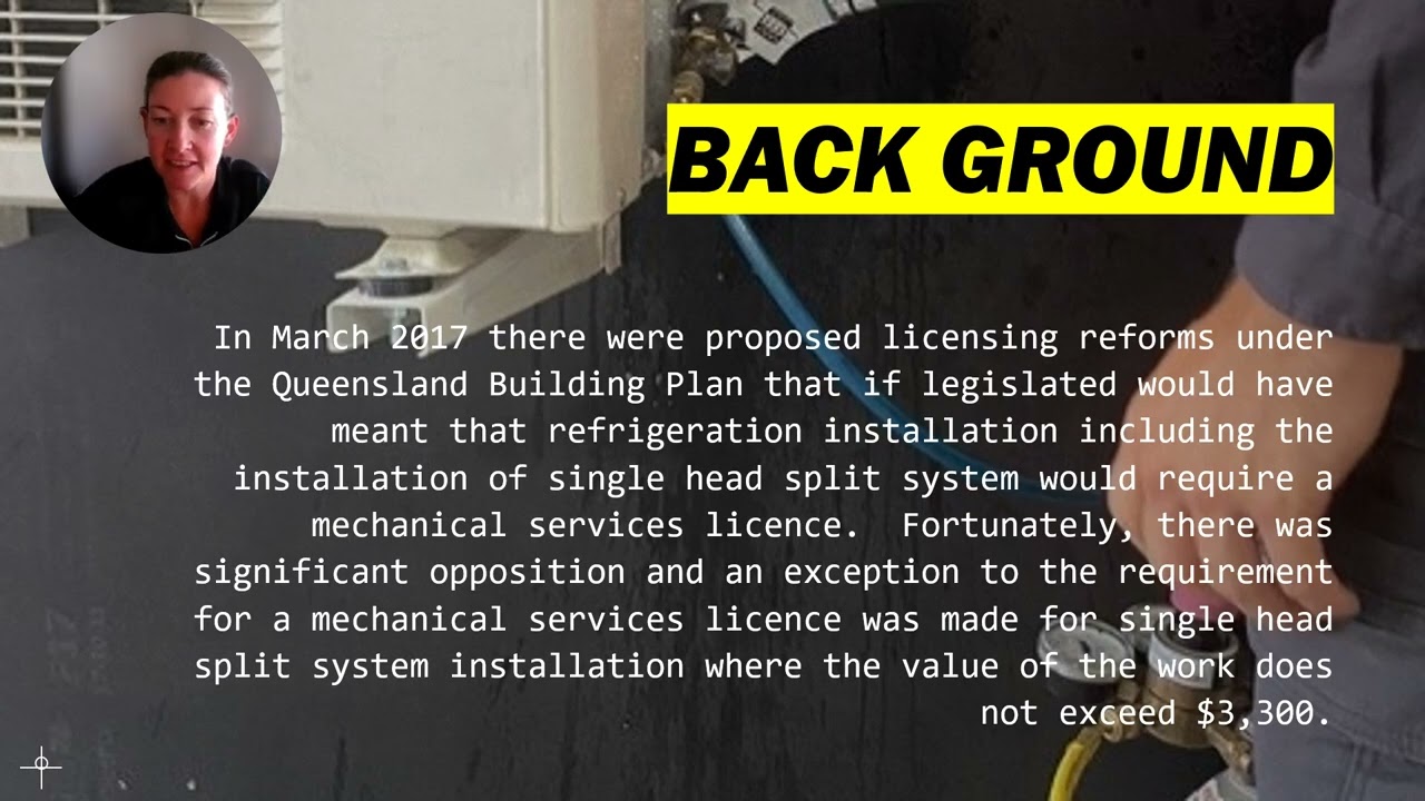 Licence requirements arounds installing a split system in Queensland