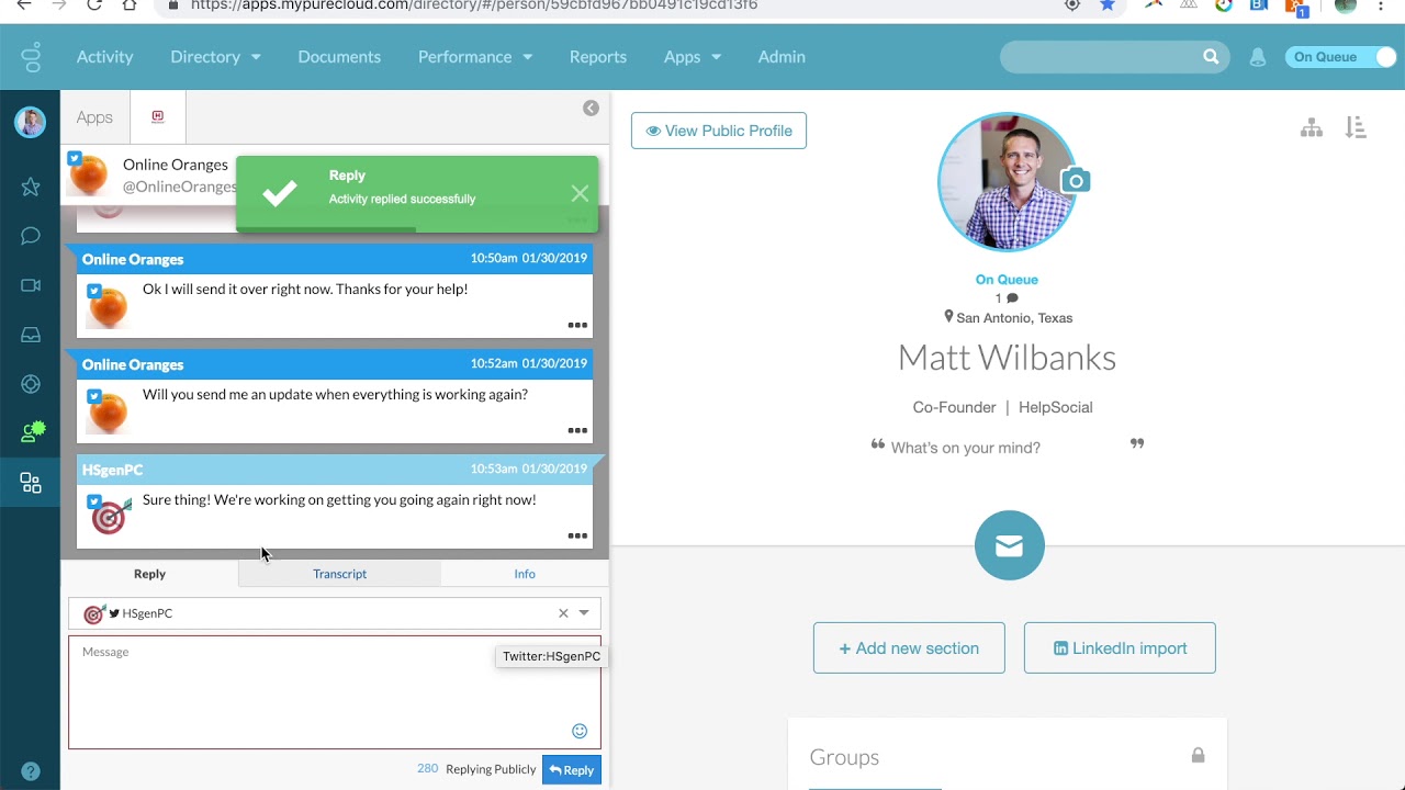 HelpSocial Genesys PureCloud Demo