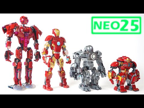 LEGO Iron Man Mark 85 Figure VS Hulkbuster VS Iron Monger VS Arishem | Mech Size Comparison