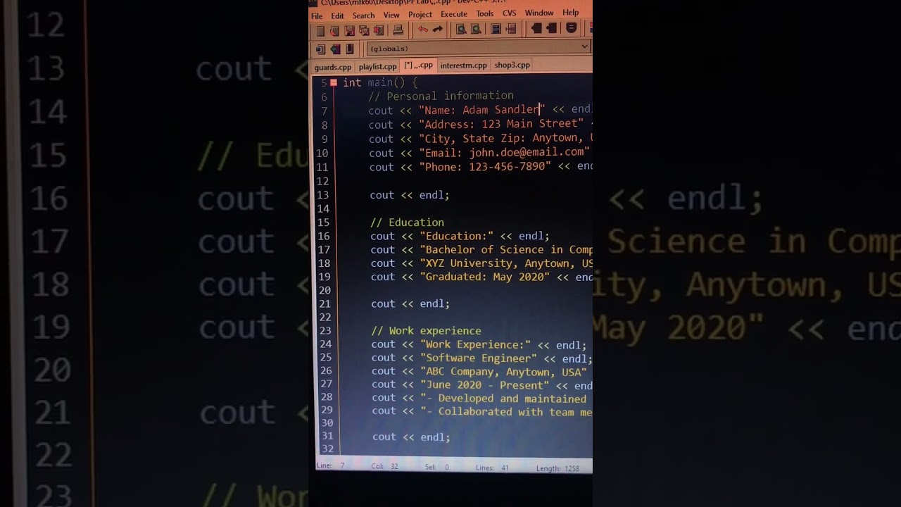 short cv c++#coders #codelife #codemasters #codingninja #codinglife #code #coders #coderstokyo