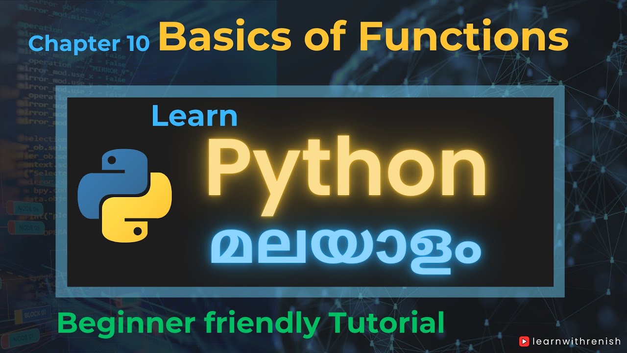 Python Function in Malayalam | Python Tutorial for beginners in Malayalam (Learn basics of function)
