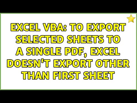Excel VBA: to export selected sheets to a single pdf, Excel doesn't export other than first sheet