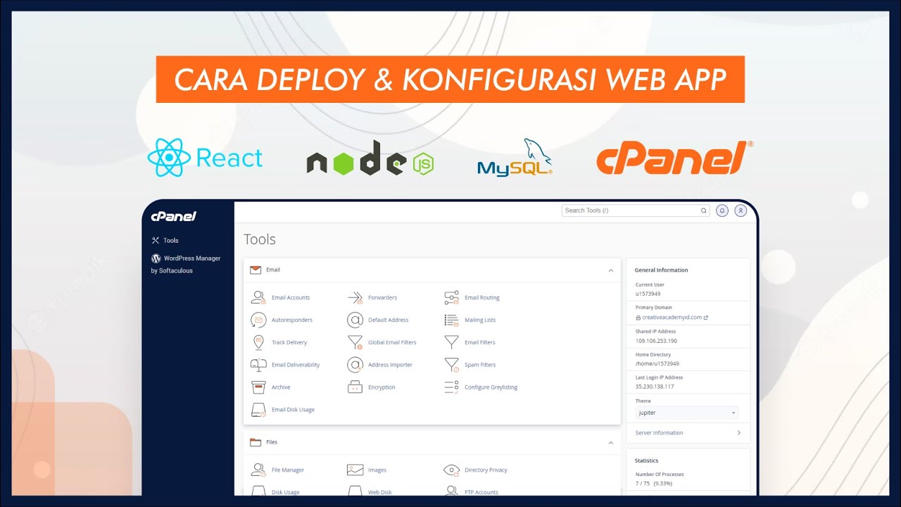 CARA KONFIGURASI / DEPLOY (Node js, Mysql & React JS) ke Shared Web Hosting CPANEL