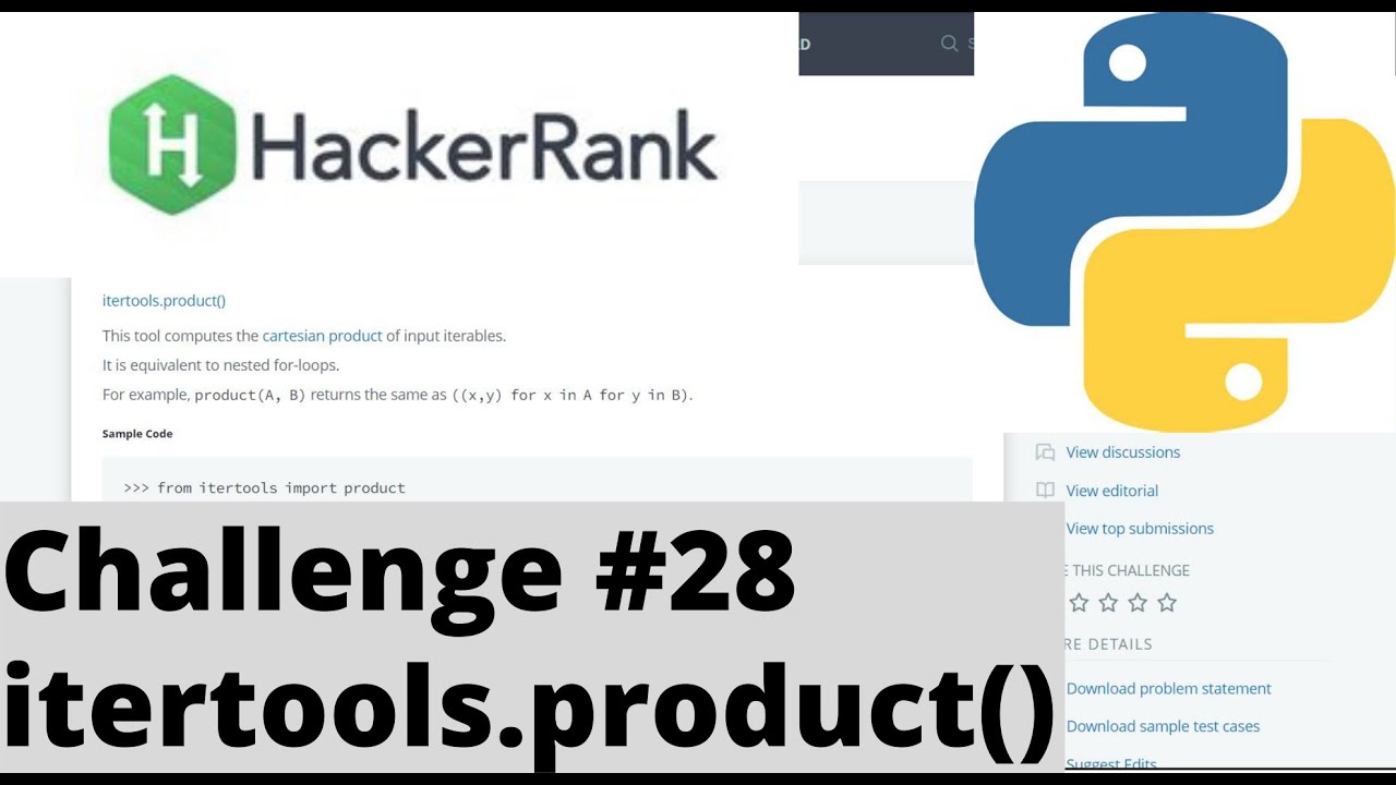 Hackerrank Python | Challenge #28 | itertools.product()