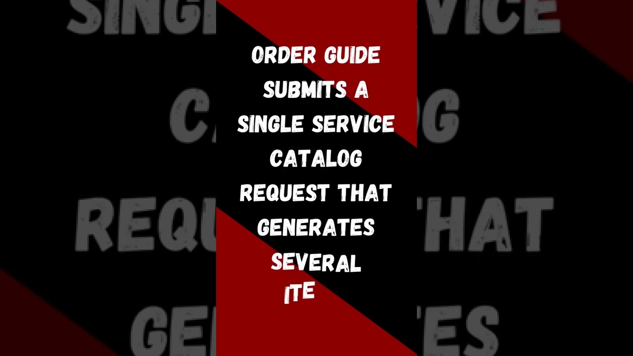 ORDER GUIDES #shorts #servicenow
