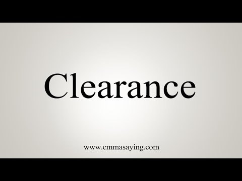 How To Say Clearance
