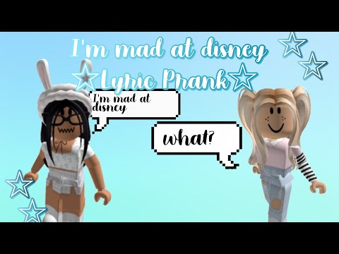 I'm mad at disney lyric prank| Roblox||Koalarxse