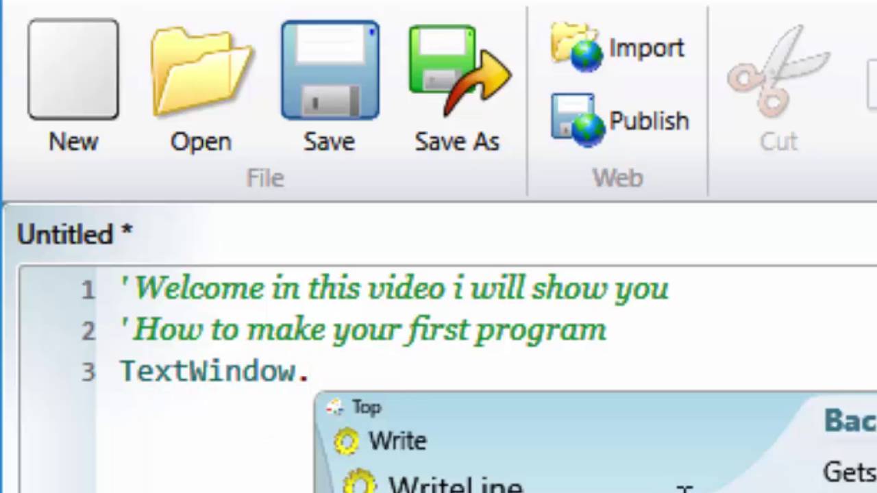 First Program -  Hello World - Small Basic - Learn Programming