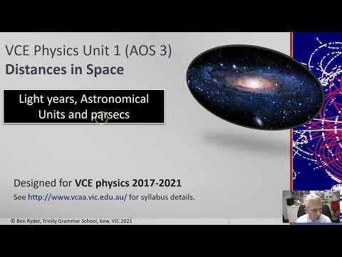 Distances in space: Light years, AU and parsecs