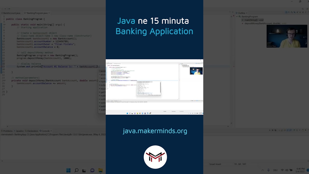 Java në 15 minuta: Banking App (Programim Shqip)