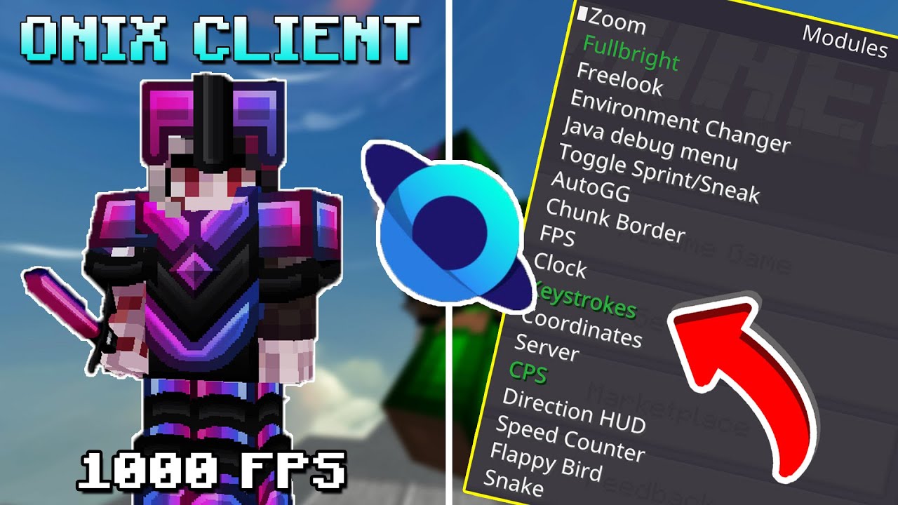The BEST Minecraft Bedrock Client - Onix Client (CPS Counter, Keystrokes)