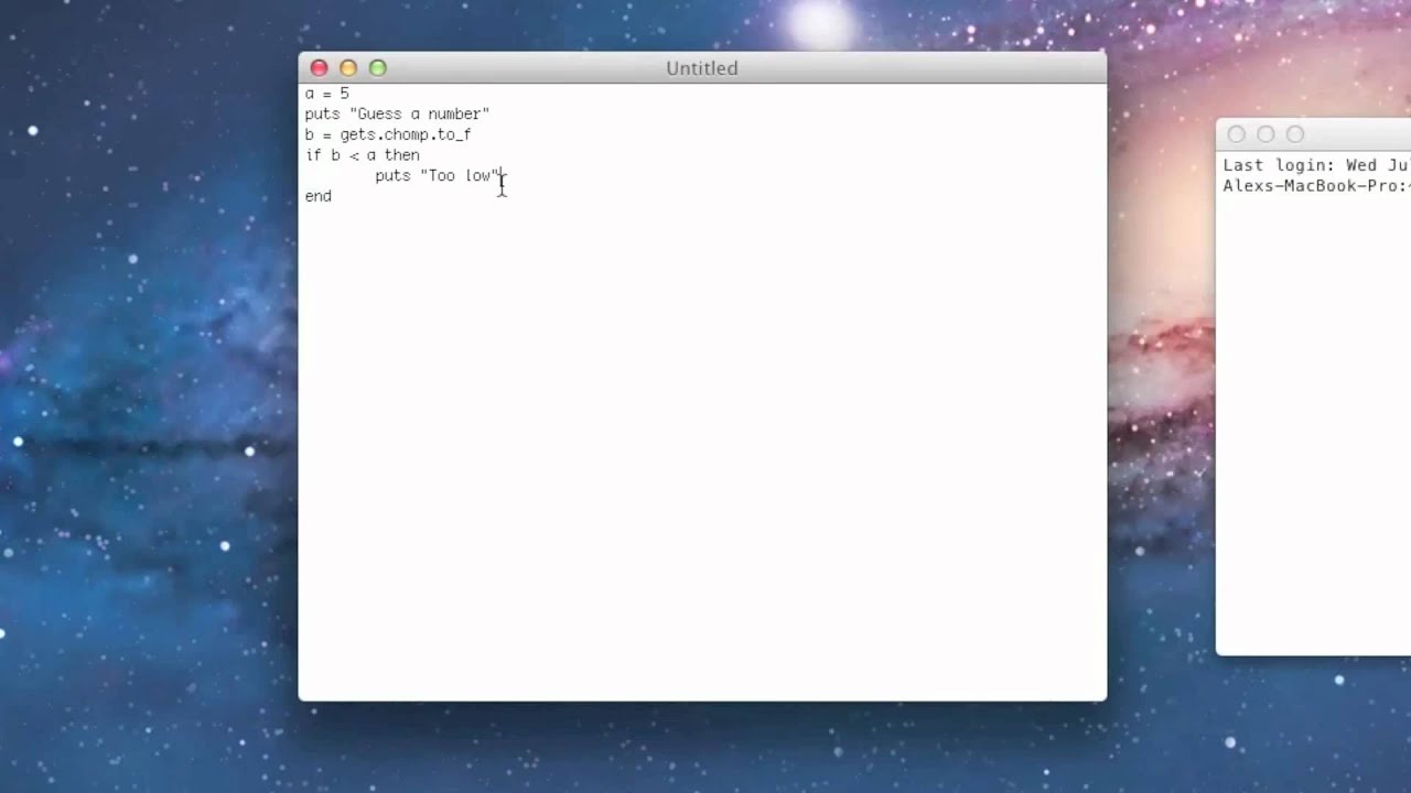 Ruby Tutorial 7 - Basic If Statements