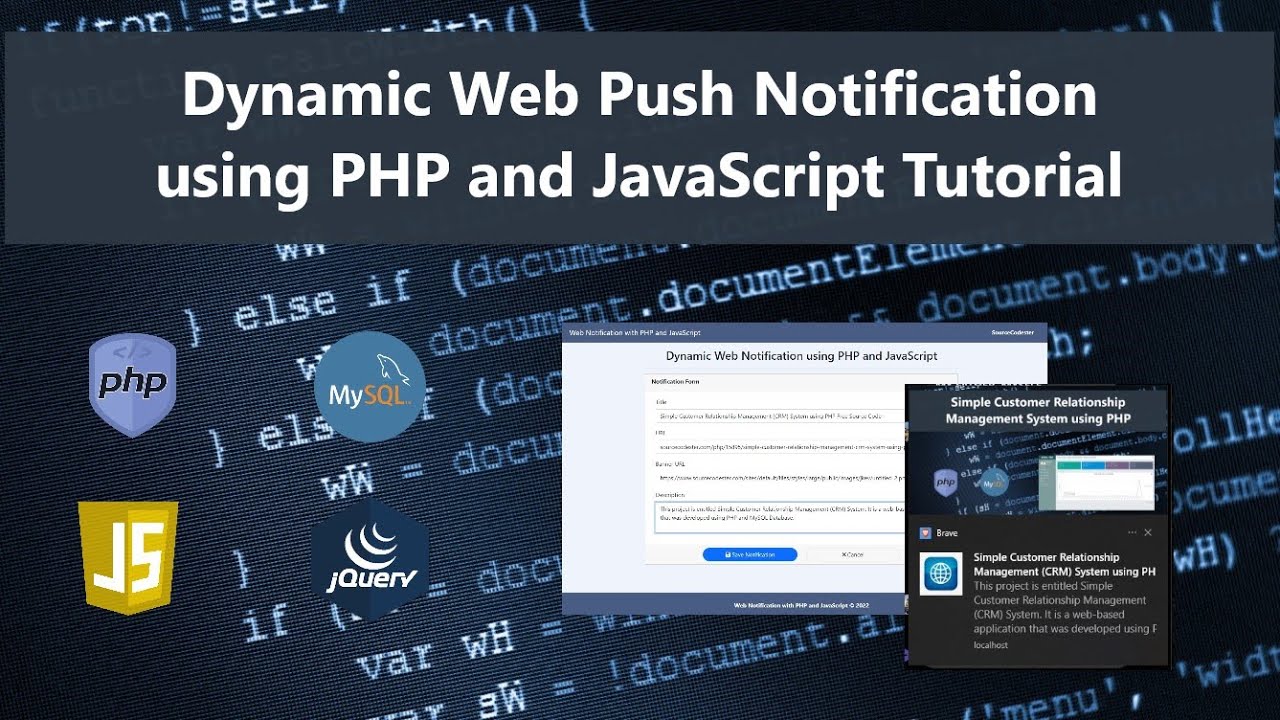 Dynamic Web Notification using PHP and JavaScript Tutorial DEMO
