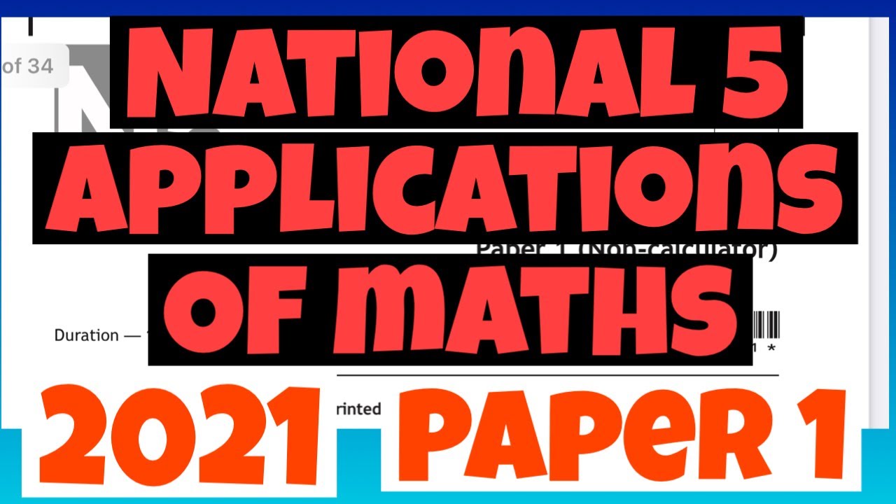 SQA National 5 Applications Of Mathematics 2021 Paper 1 Full Solutions