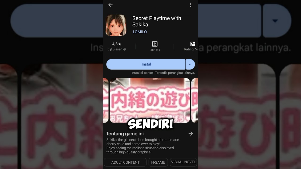 DONWLOAD GAME Secret Playtime with Sakika ANDROID PC #gameharam #susgame #anime #hgame #gameh