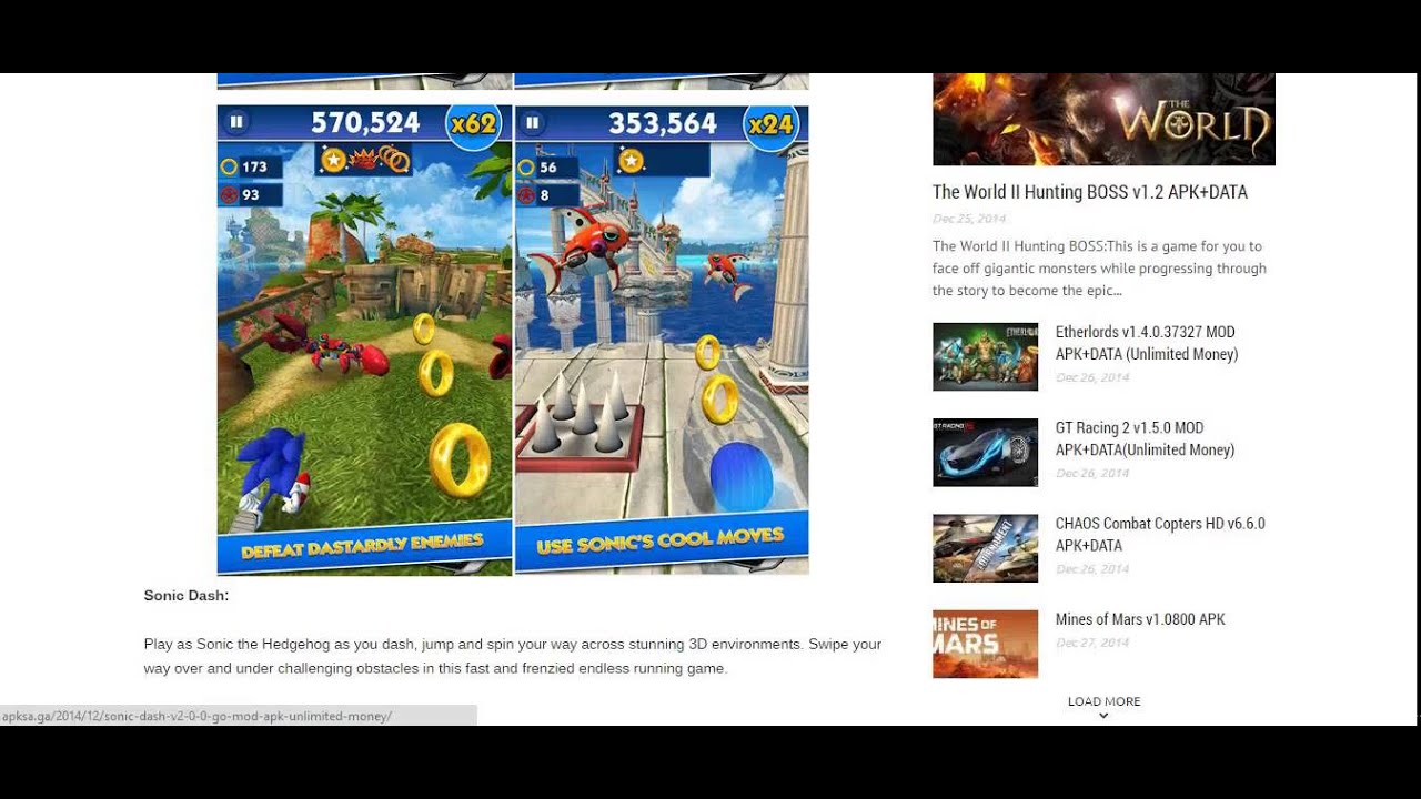 Download Sonic Dash v2.0.0.Go MOD APK (Unlimited Money)