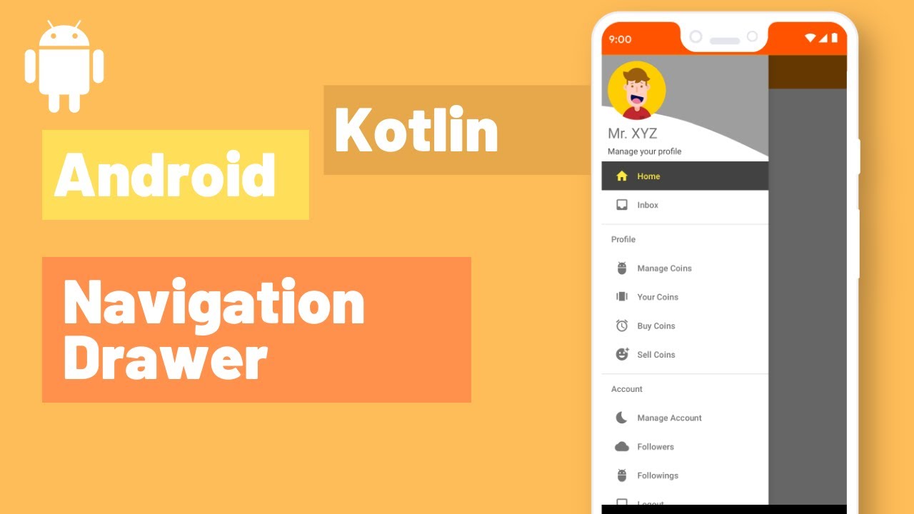 Part: 2 Learn to build a custom Navigation Drawer with Navigation components in Kotlin