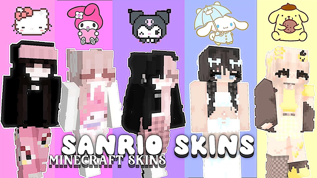 ✨🌙✧ ∗ SANRIO skins minecraft  ೃ ✦ [ links in the description ] 🌸💛👾