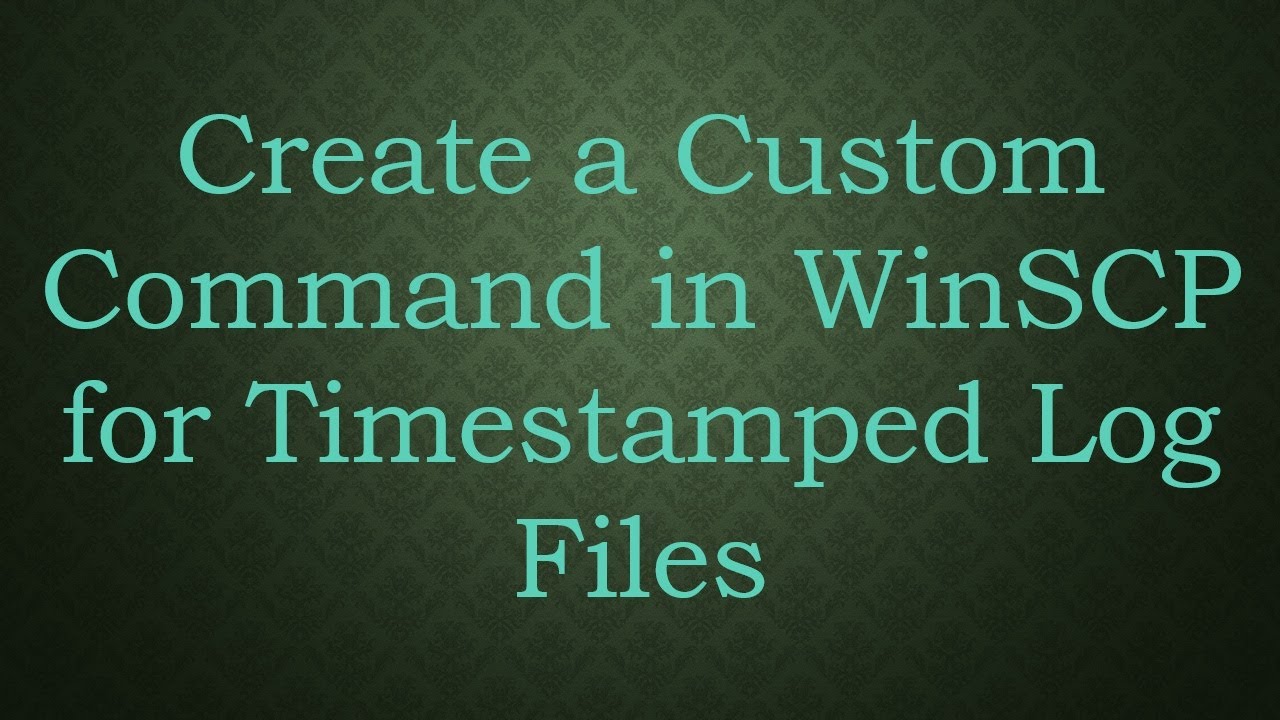 Create a Custom Command in WinSCP for Timestamped Log Files