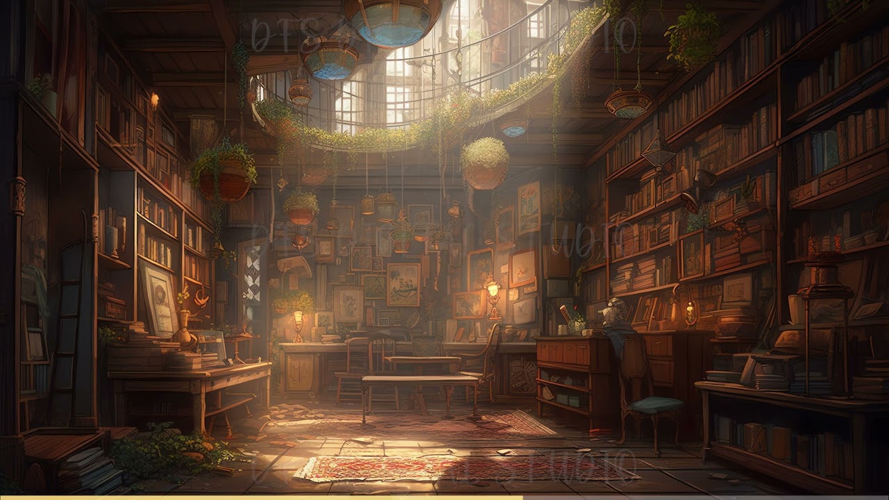 Sunny Library Vtuber Animated Background