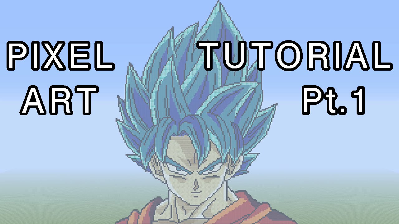 Minecraft Pixel Art Tutorial - Super Saiyan God SS Goku (DBZ) Part 1