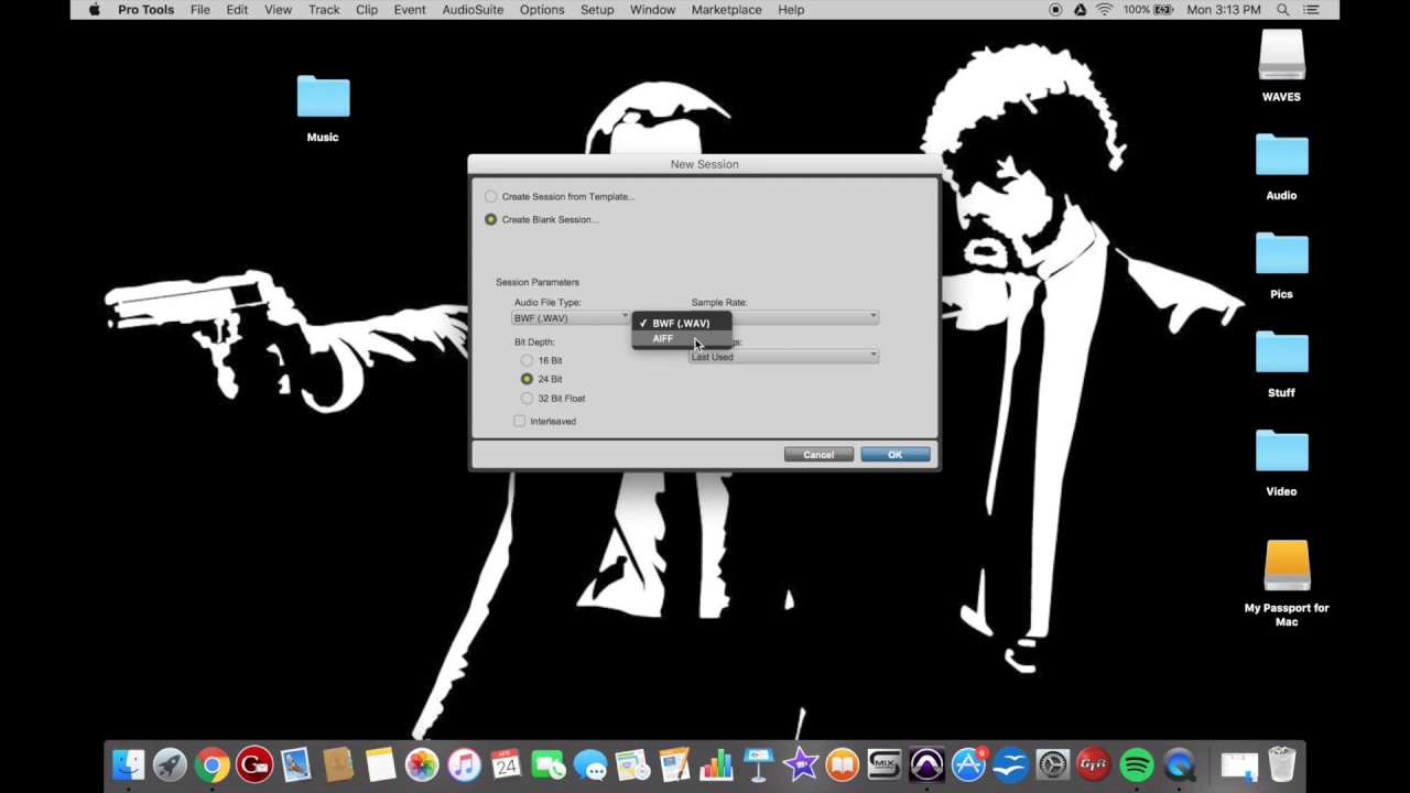 Opening a new session in Pro Tools
