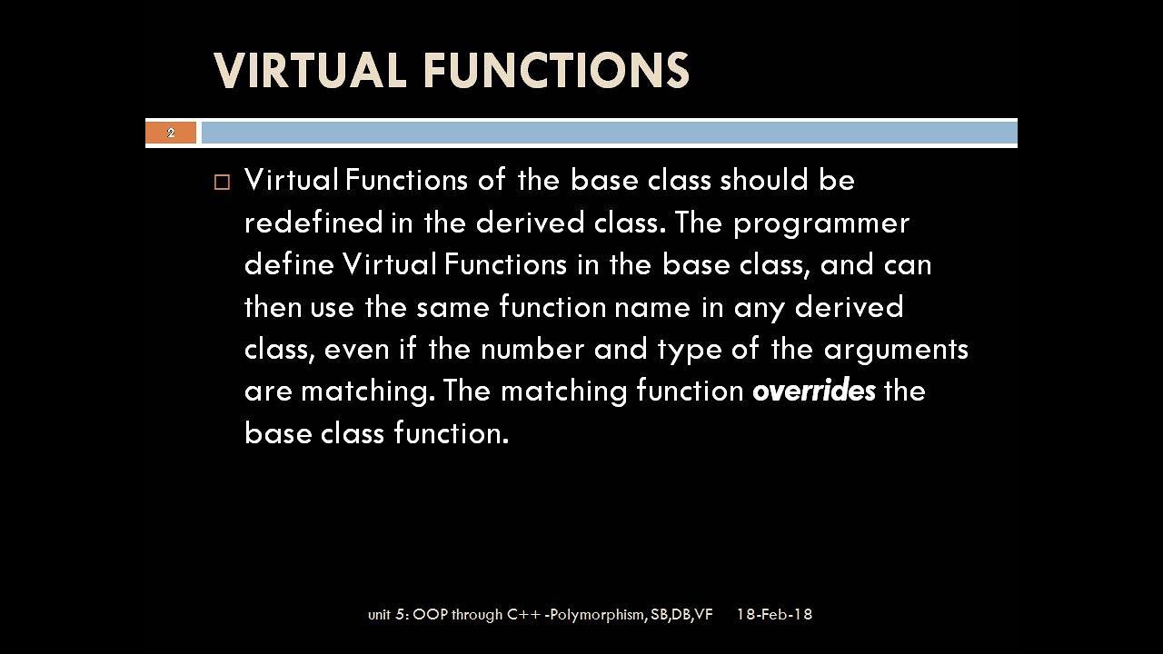 Pointers & Binding Polymorphisms and Virtual Functions | C++ | Unit-5