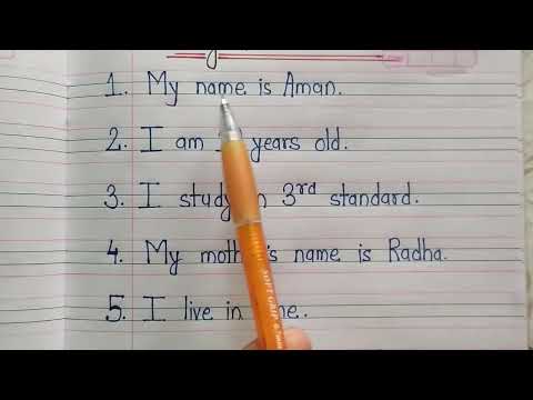 How to Write Myself for Class LKG and UKG,5 lines Myself