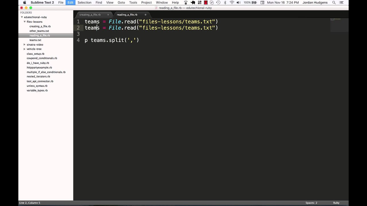 Reading files into a Ruby program