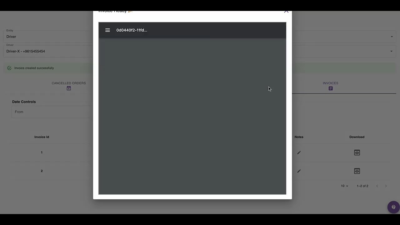 Creating Driver Invoices