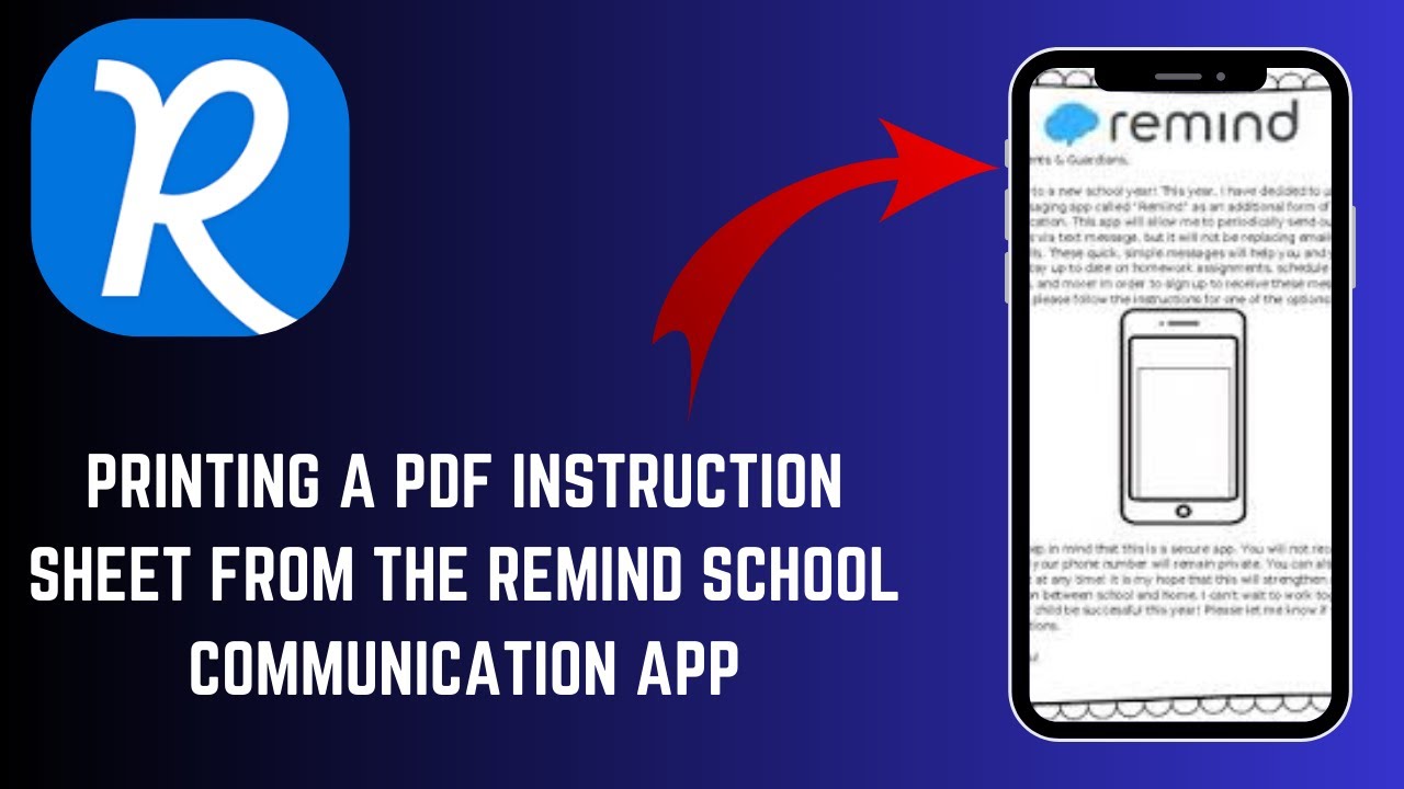 Printing a PDF Instruction Sheet from the Remind School Communication App - 2025