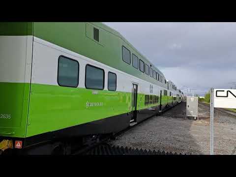 GO Train Arriving At Oshawa GO Station