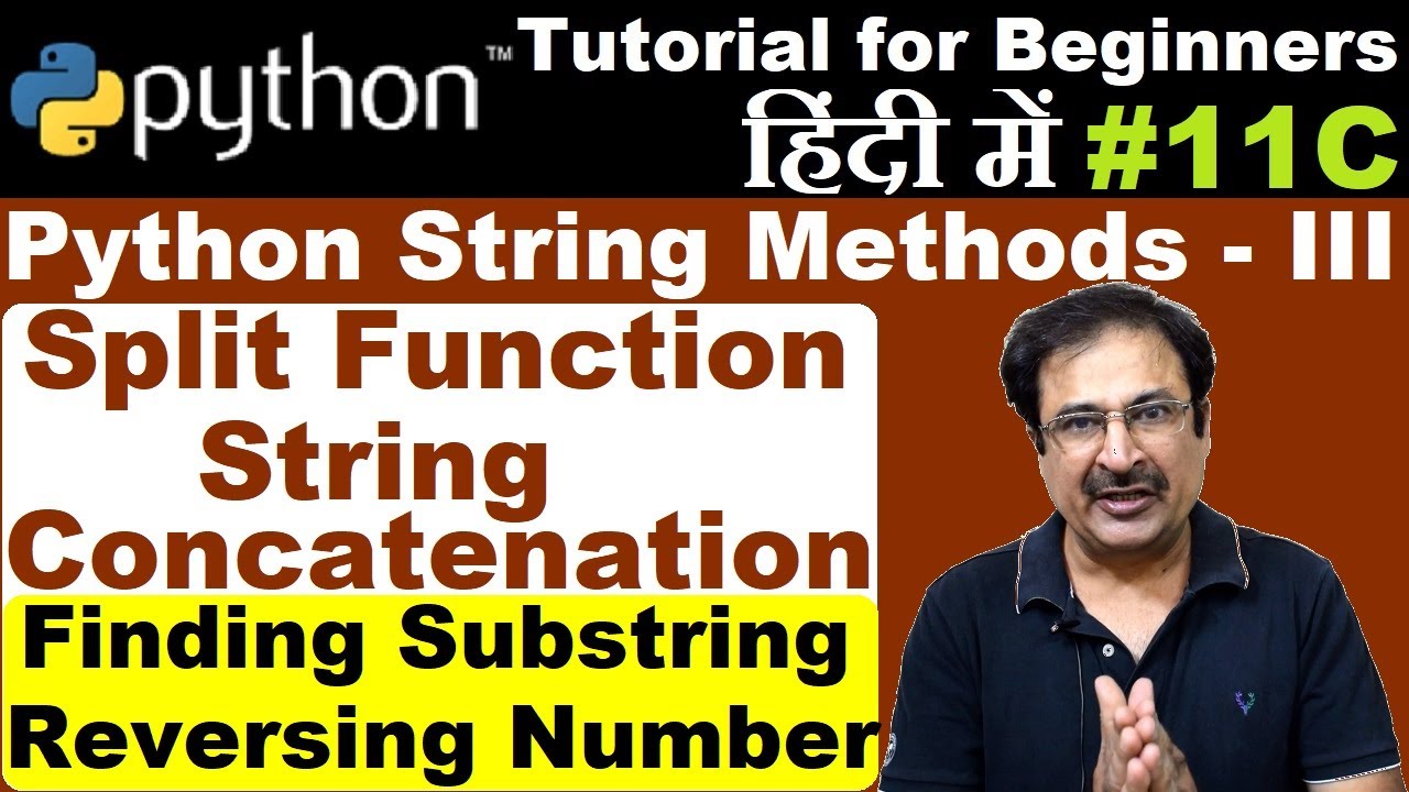 Split Function In Python In Hindi | Python String Concatenation In Hindi | Python Find And Replace