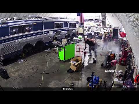 From bad to worse. Shop fire, bus breakdown and two tow trucks on one trip.