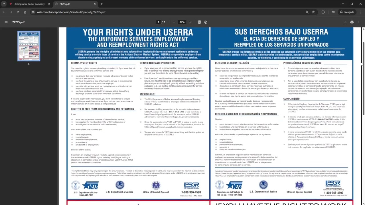 Compliance Poster Company Dashboard