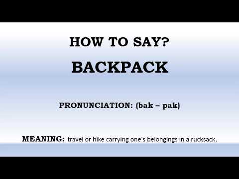 All About the Word BACKPACK