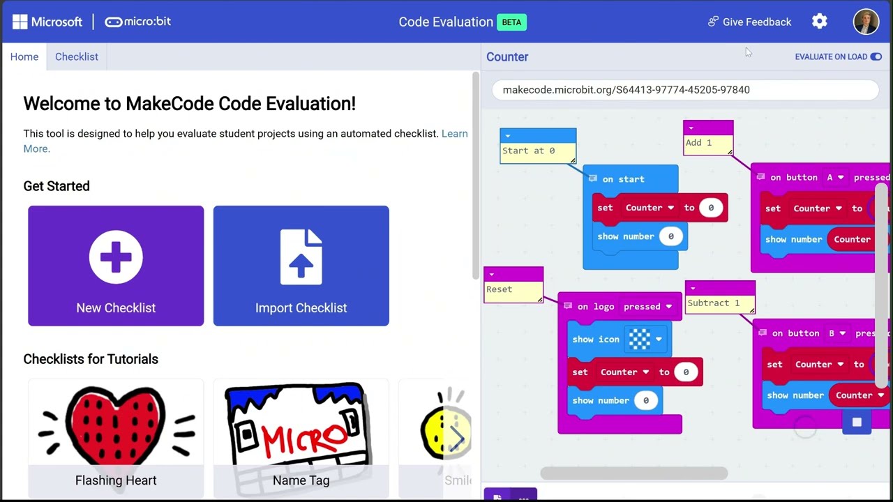 MakeCode Code Evaluation Beta