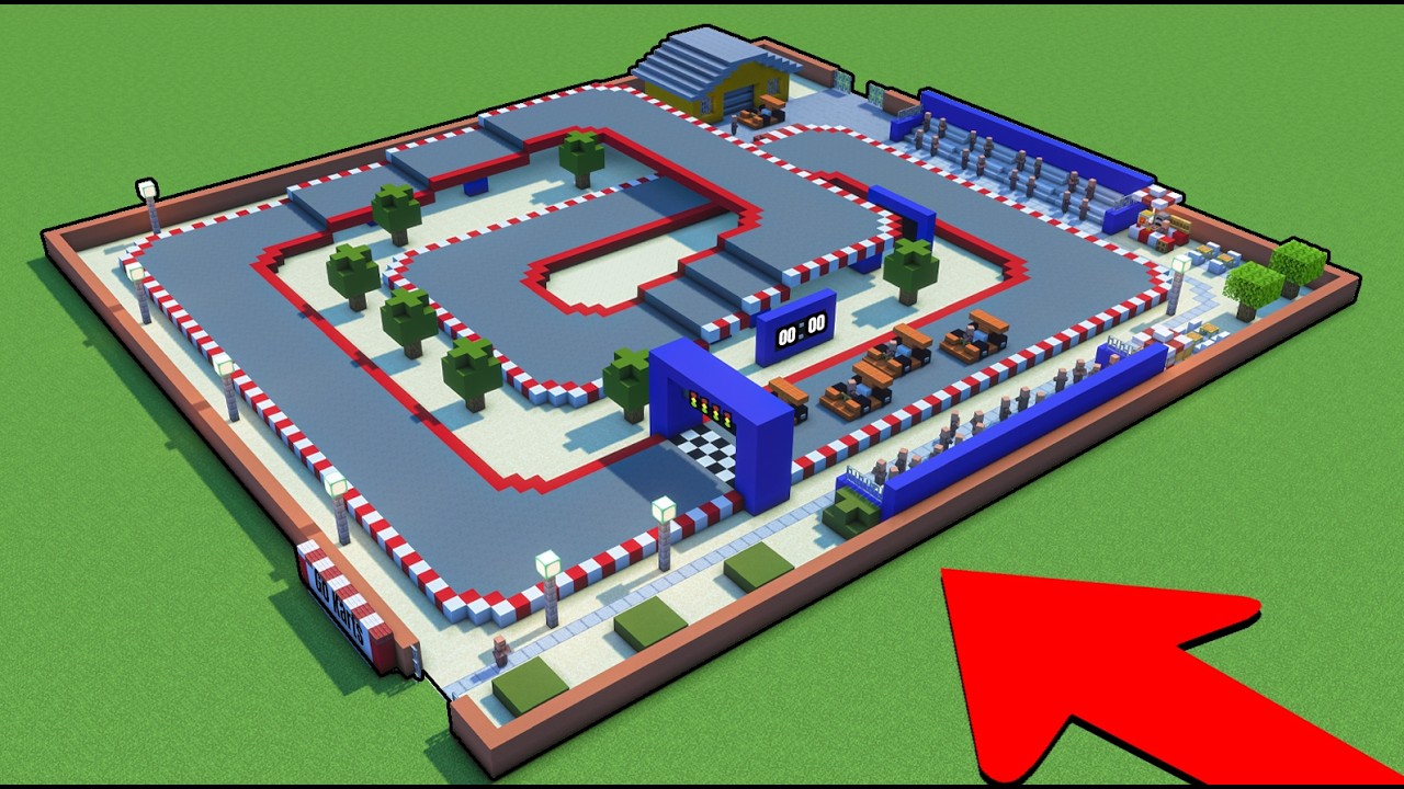 How to Build a Go Kart Track In Minecraft | Step By Step Tutorial 🏎️🏁🏆