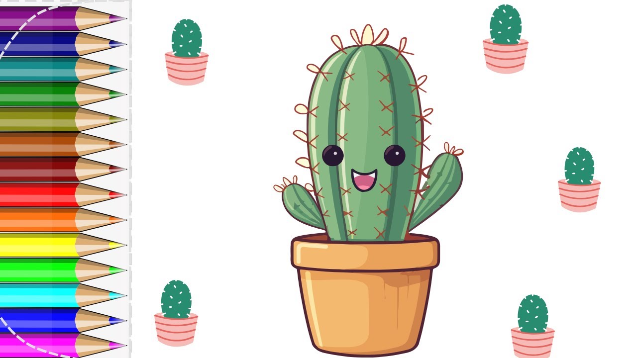 Drawing Cactus and Coloring for Kids and Toddlers | Art Fun