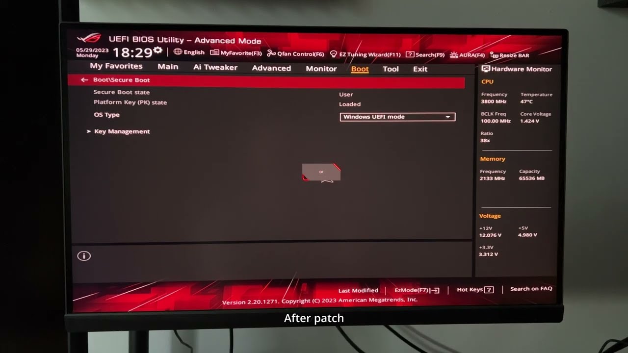 Secure Boot patch demonstration