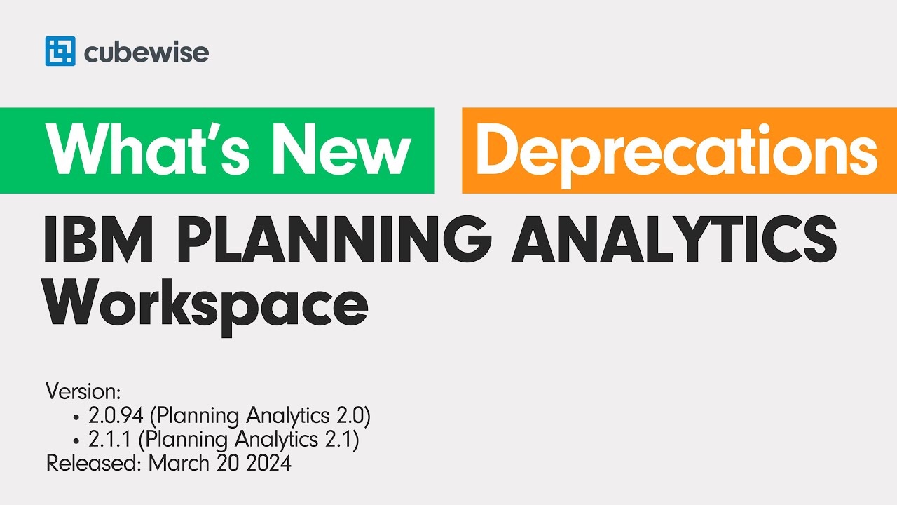 IBM Planning Analytics Workspace (PAW) 2.0.94 / 2.1.1. Released on March 20, 2024.