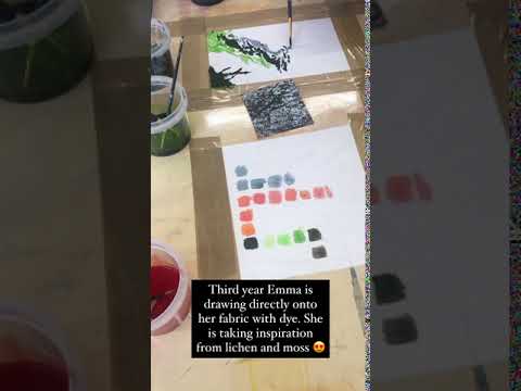 BA Textile Design student tour | Fabric painting