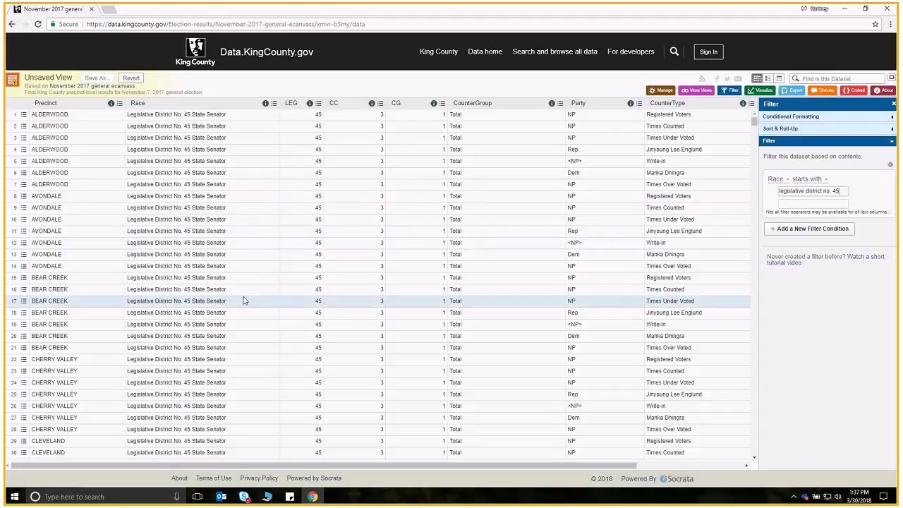 How to use interactive precinct results